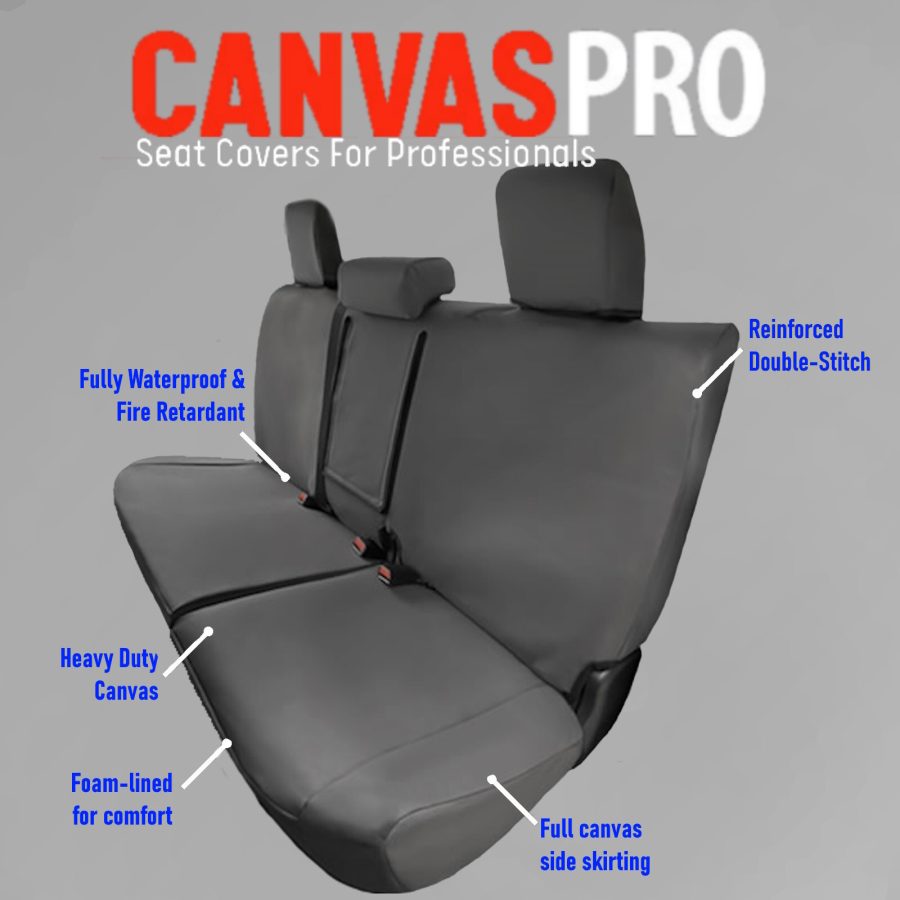 Full Canvas Rear Seat Covers for Toyota Hilux Double Cab: from 07/2015 ...